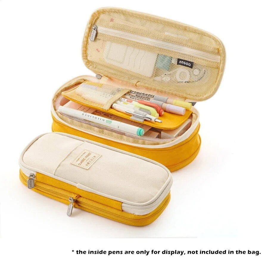 Large Capacity Pen Box Bag Classic Pocket Pen Pencil Case, Fold Canvas ...