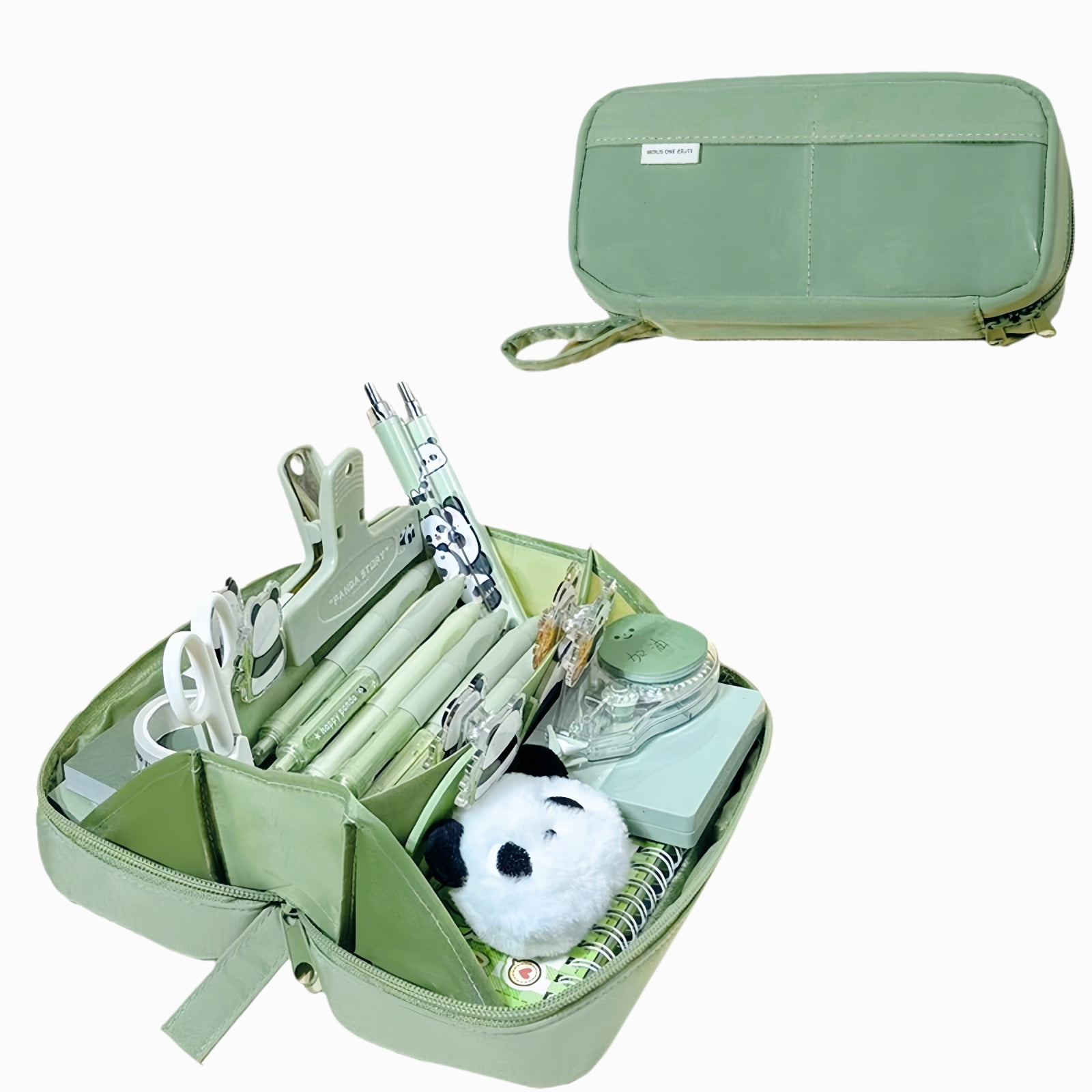 Large Capacity Pencil Case 3 Compartments, Foldable Pencil Pouch ,Big ...
