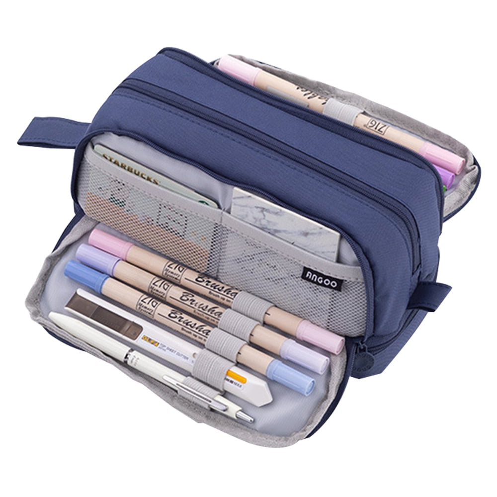 Large Capacity Pencil Case 4 Compartments, Big Pen Pencil Pouch, Pencil ...