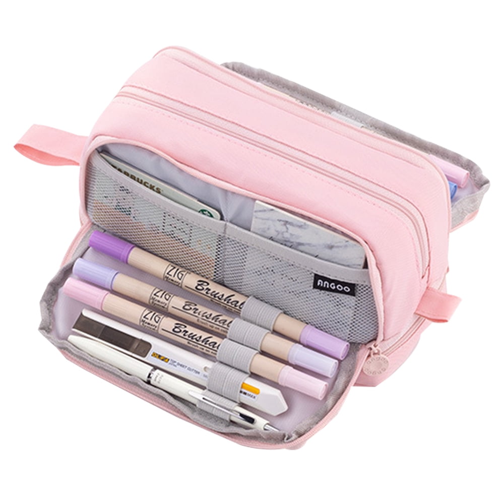 Large Capacity Pencil Case 4 Compartments, Big Pen Pencil Pouch, Pencil ...