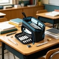 Large Capacity Pencil Case With Handle Wide Open Zipper Pocket ...
