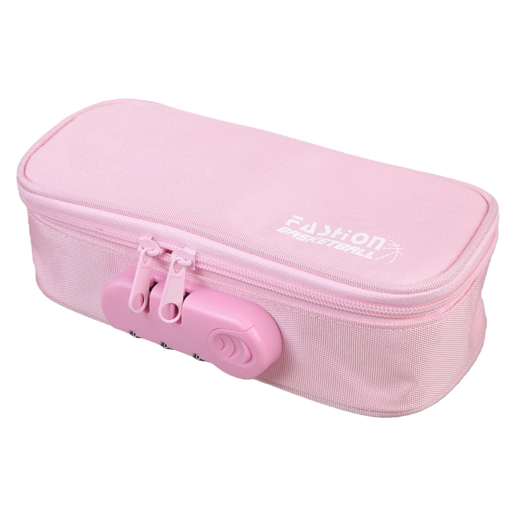 Large Capacity Pencil Case with Lock 4 Compartments Canvas Pen Pouches ...