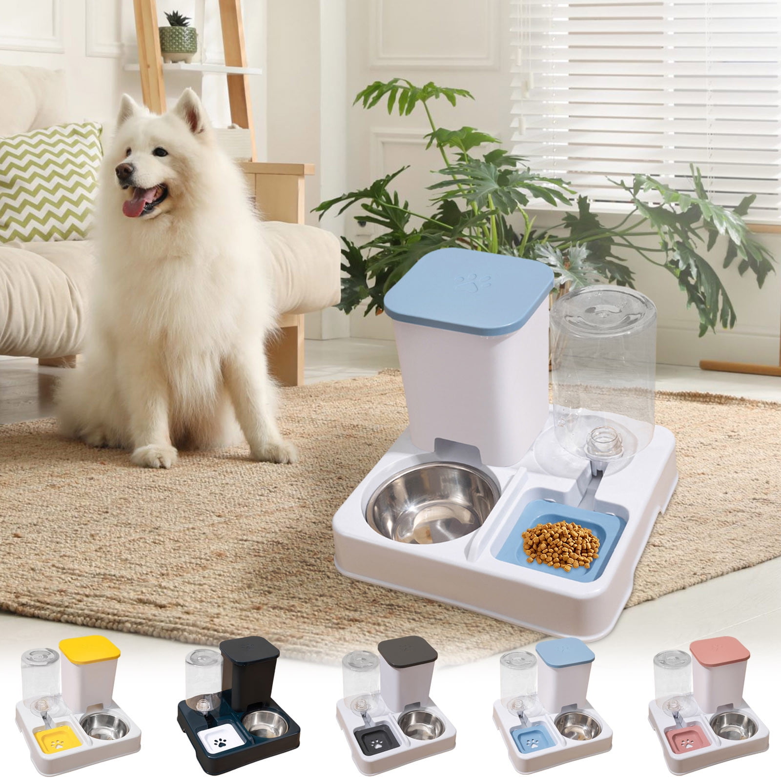 Yulucky Automatic Pet Feeders Large Capacity Pet Water Dispenser Dry ...