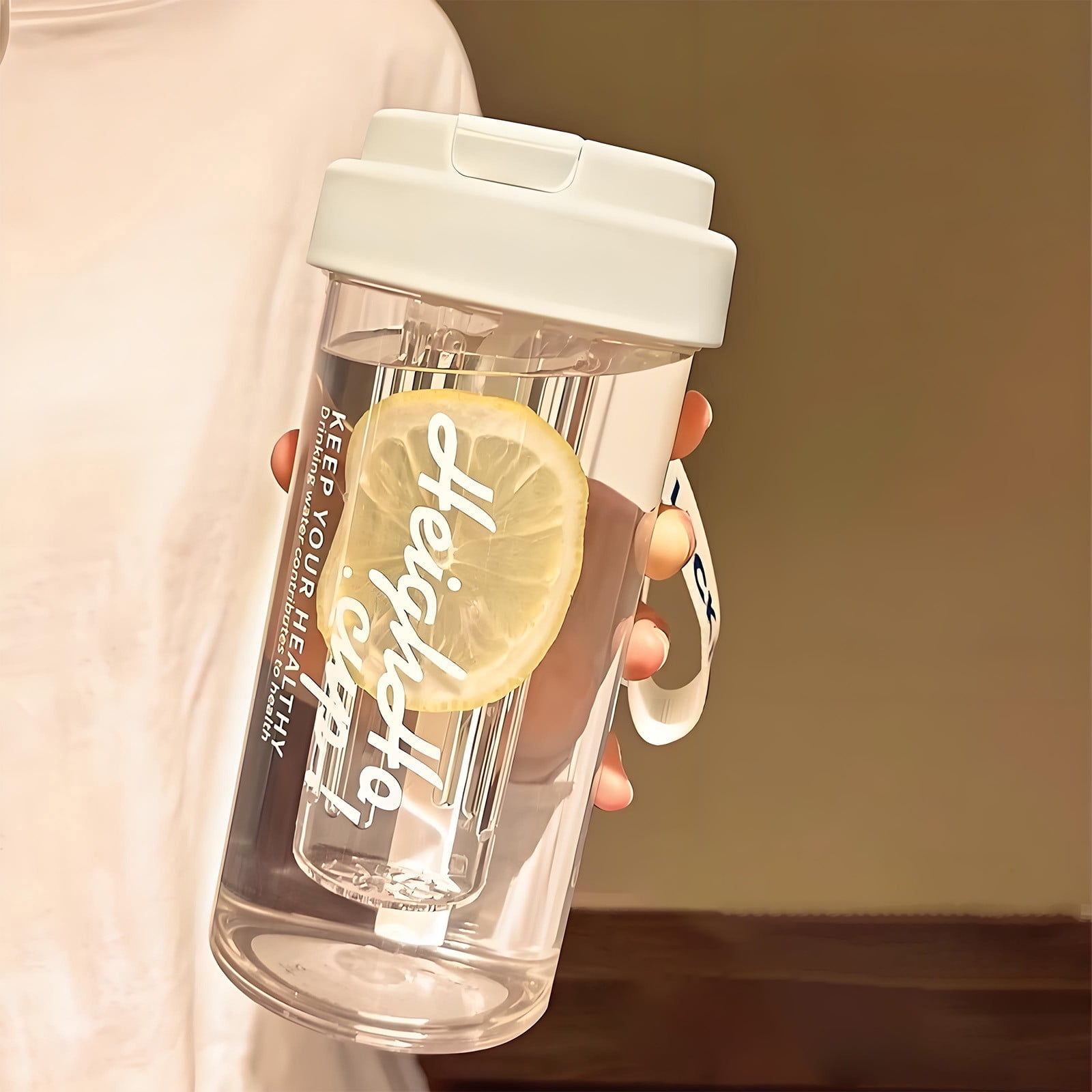 Large Capacity Plastic Straw Water Cup | Leak-Proof Silicone Seal ...
