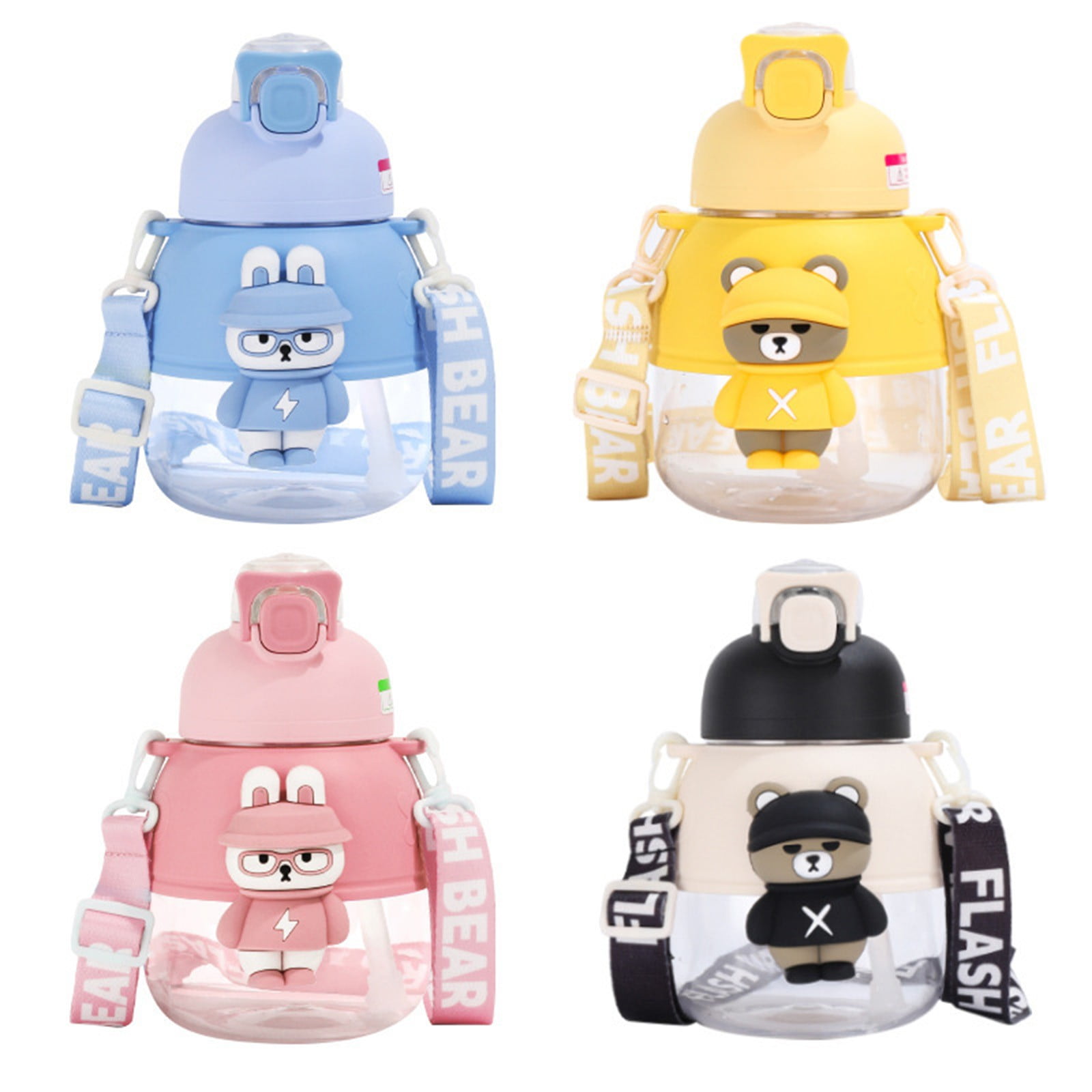 Large Capacity Plastic Water Bottle, Straw Cup Design, Leakproof Lid ...