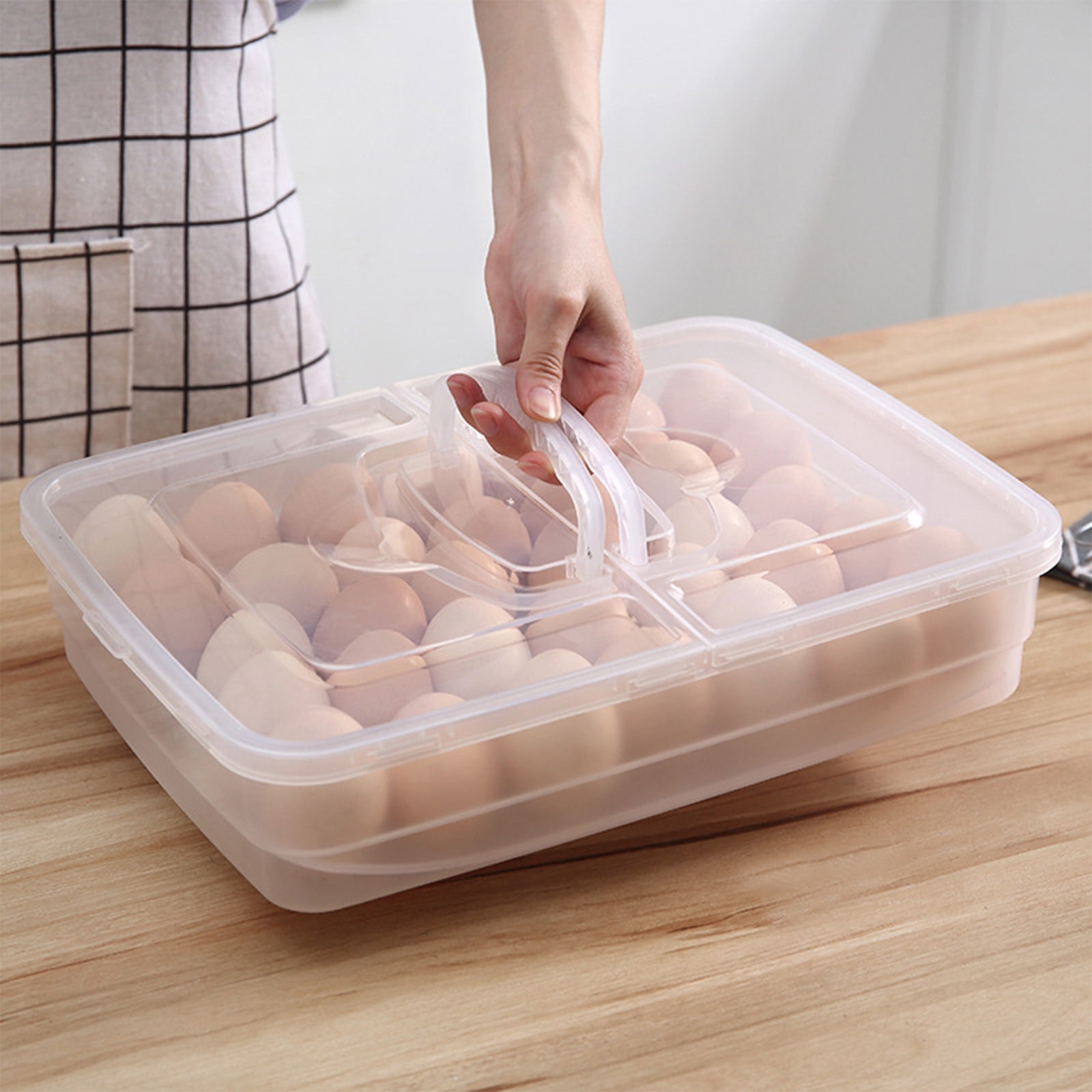 Large Capacity Refrigerator Egg Trays,Drawer Style Egg Storage Box,12 ...