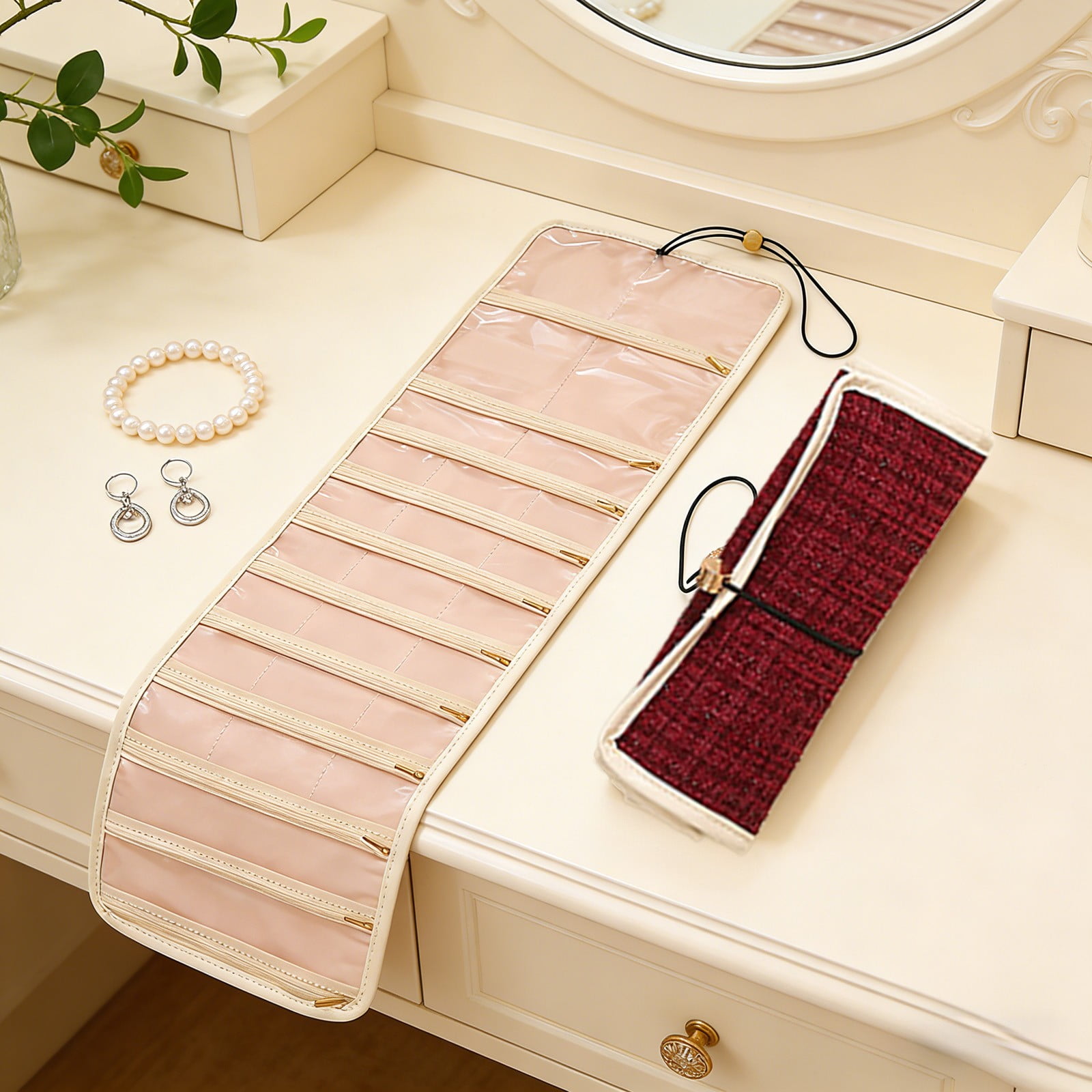 Large-Capacity Roll-Up Jewelry Organizer Bag | Portable Travel Jewelry ...