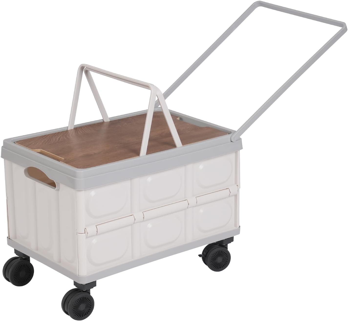 Large Capacity Rolling Cart, Foldable Plastic Organizer with Wheels ...
