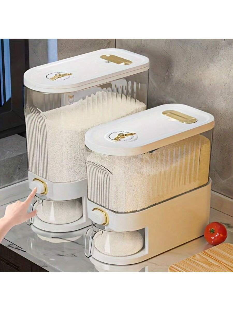 Large Capacity Rotating Rice Dispenser With Divider - Waterproof ...