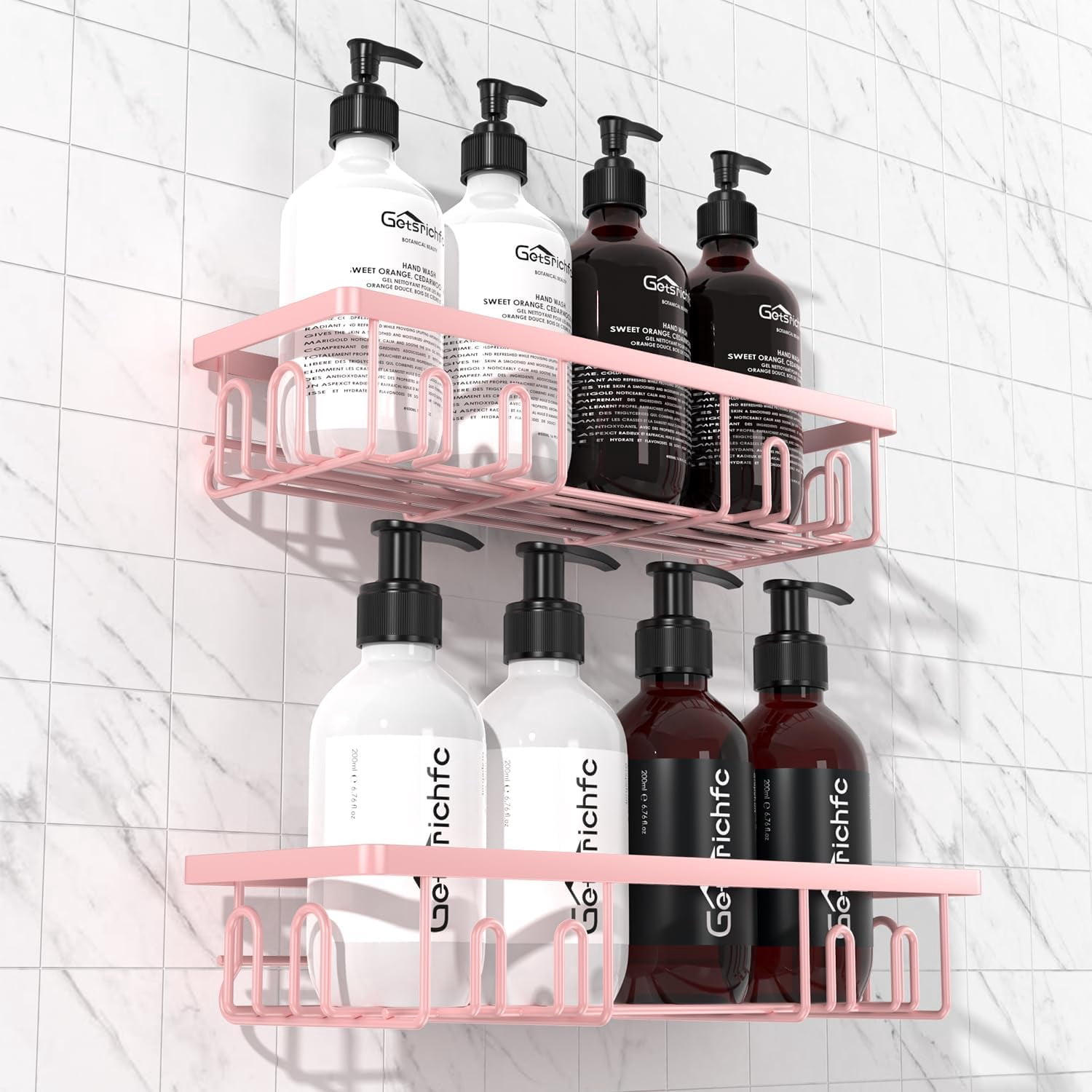 Large Capacity Shower Caddy, Heavy-Duty Adhesive Shower Organizers with ...