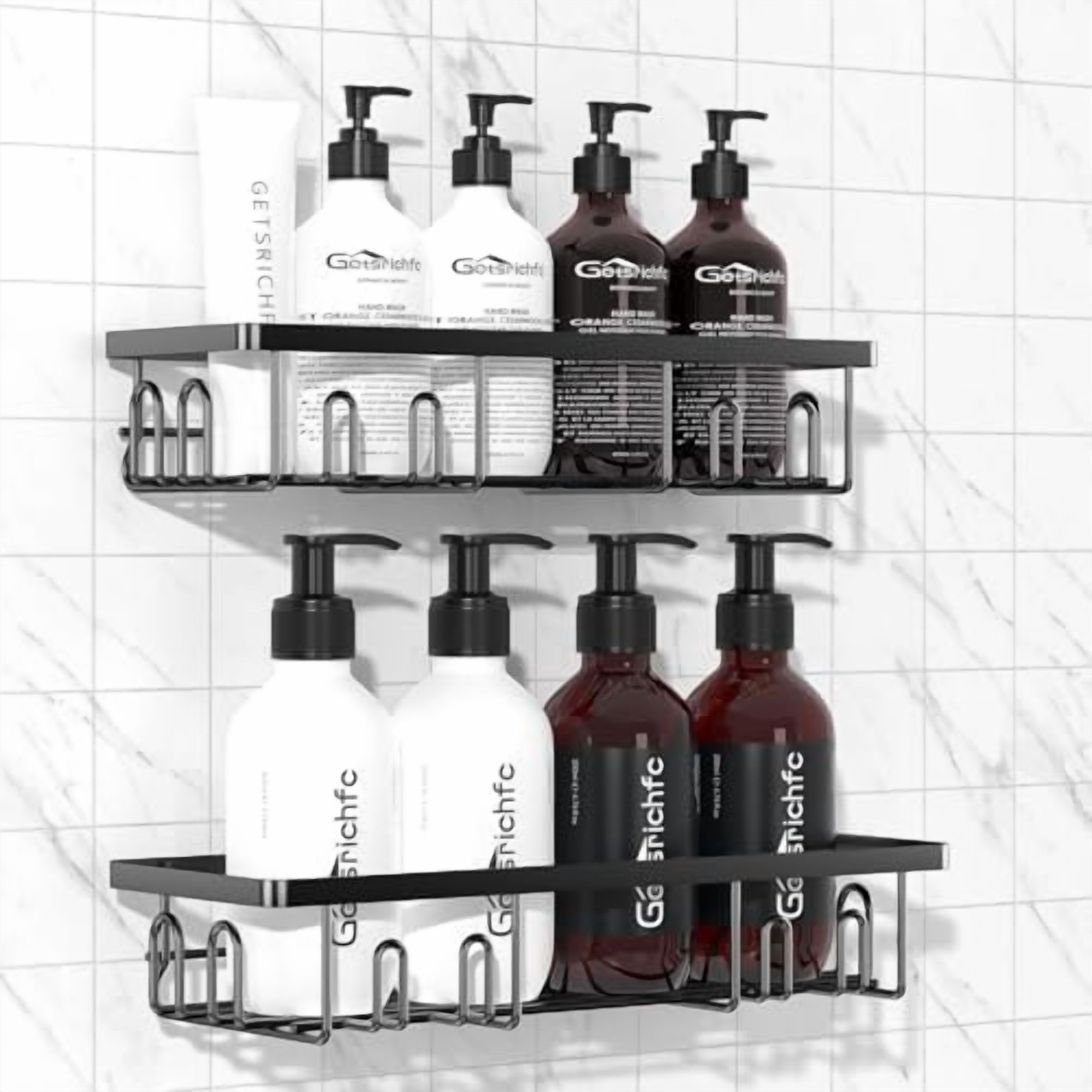 Large Capacity Shower Caddy, Heavy-Duty Adhesive Shower Organizers with ...