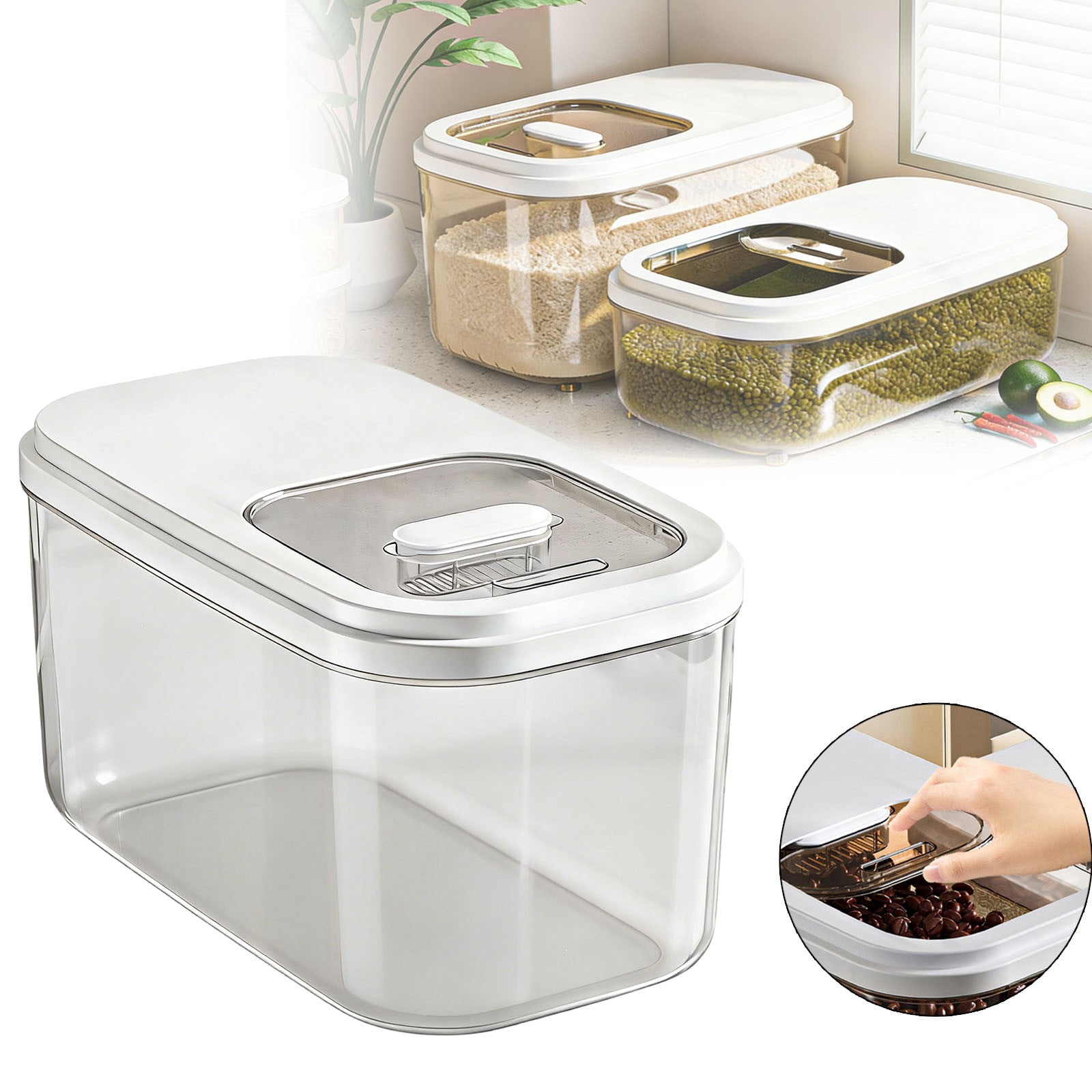 Large Capacity Slide Cover Grain Storage Organizer - Rice And Dry Goods ...