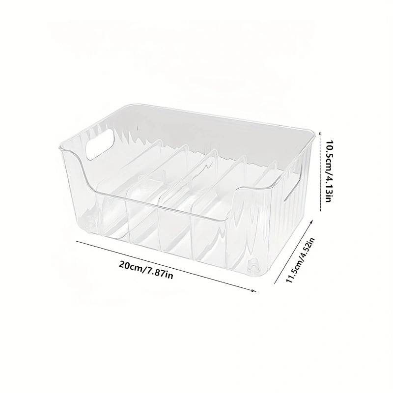 Large Capacity Spice Rack Transparent Divided Cosmetic Food Storage Box ...
