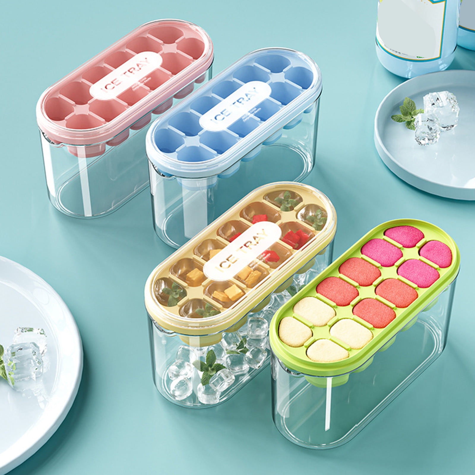 Large Capacity Stackable Ice Cube Tray with Detachable Leak-Resistant ...