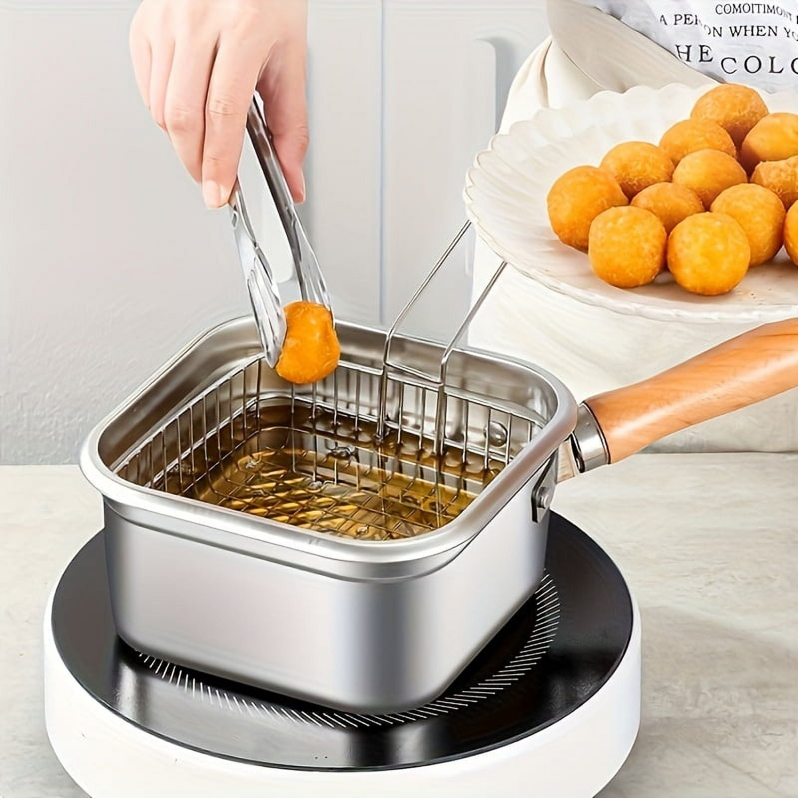 Large Capacity Stainless Steel 3pcs Deep Fryer Set - Japanese Square ...