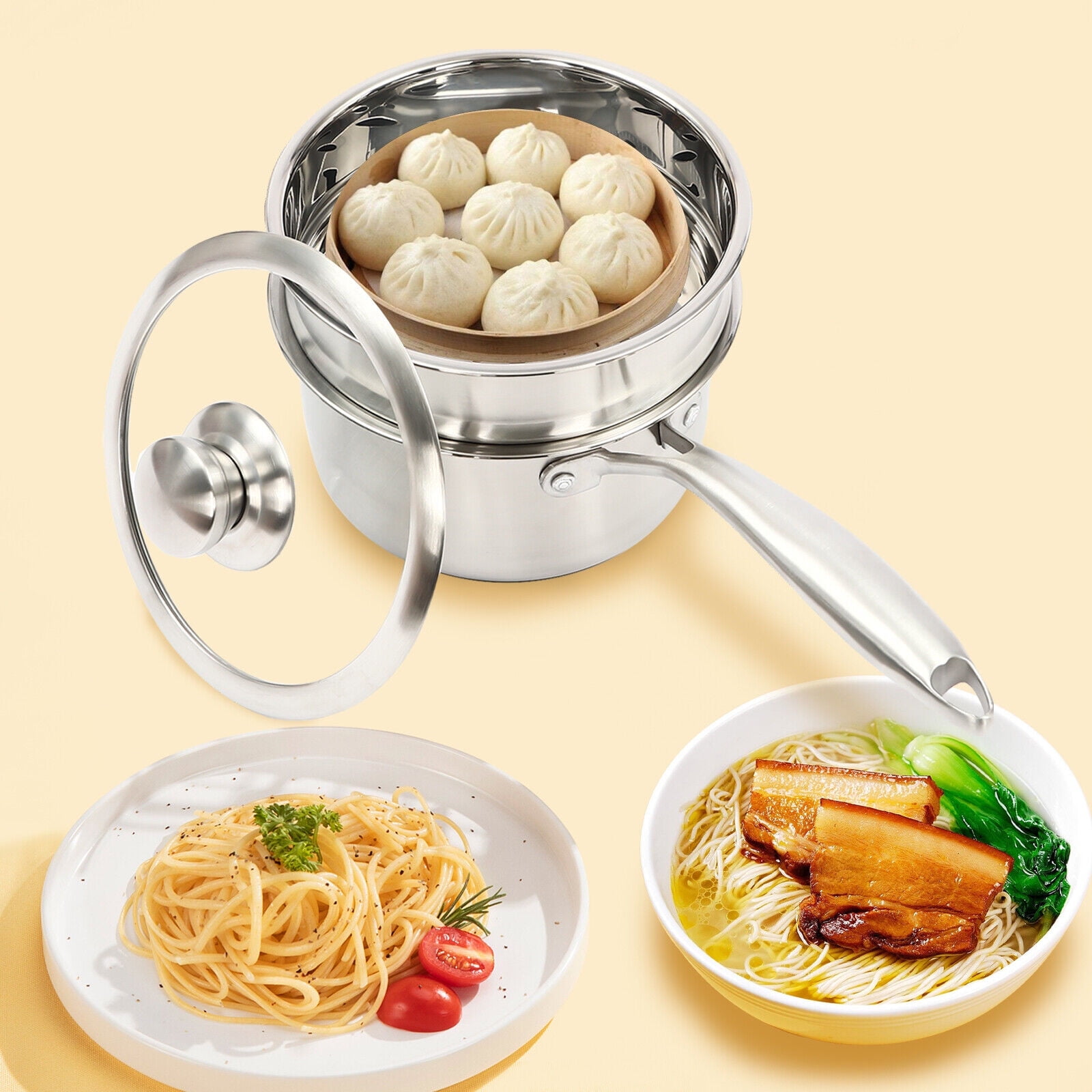 Large Capacity Stainless Steel Double Layer Saucepan, Steaming Cooking ...