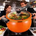 Large Capacity Stockpot with Twist Lock Handle for Quick Cooking, Non ...