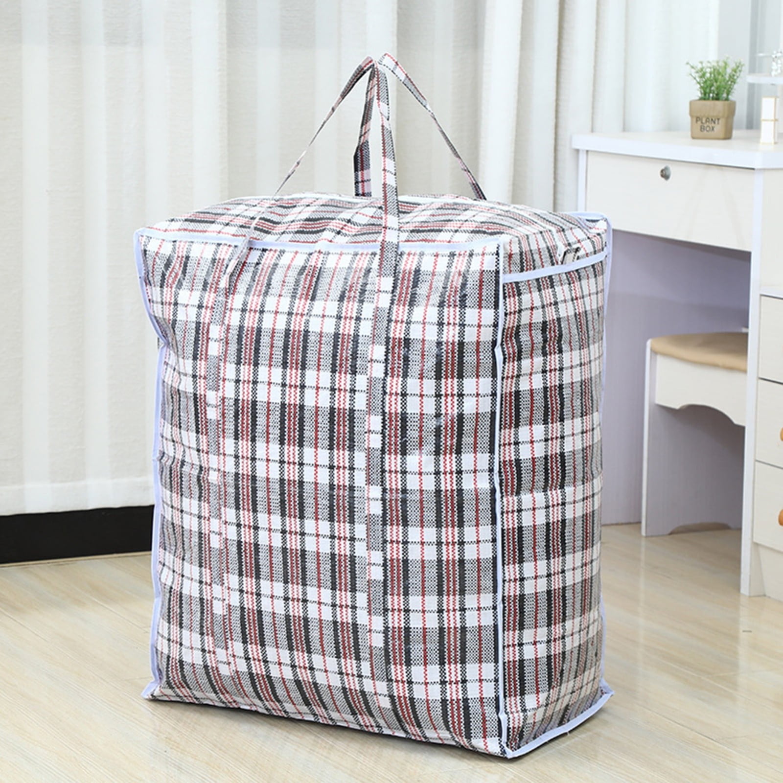 Large Capacity Storage Bags Large Plastic Checkered Storage Laundry Bag ...