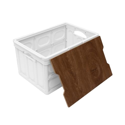 Large Capacity Storage Bin with Wood Lid and Handles - Walmart.com