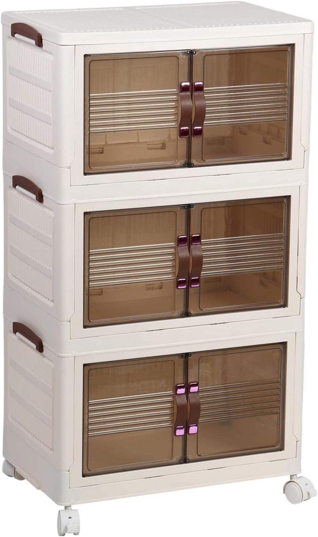 Large Capacity Storage Box, Foldable with Lid and Wheels, Plastic ...