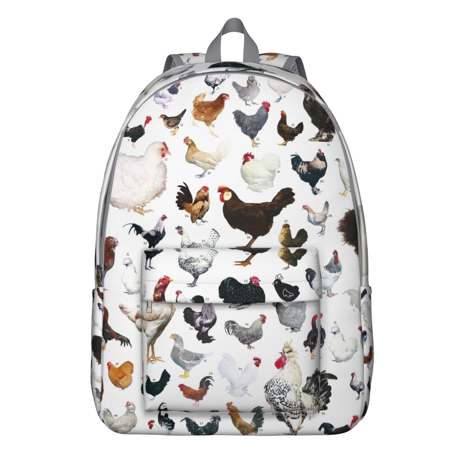Large Capacity Student Backpack Featuring Adorable Farmhouse Chick and ...