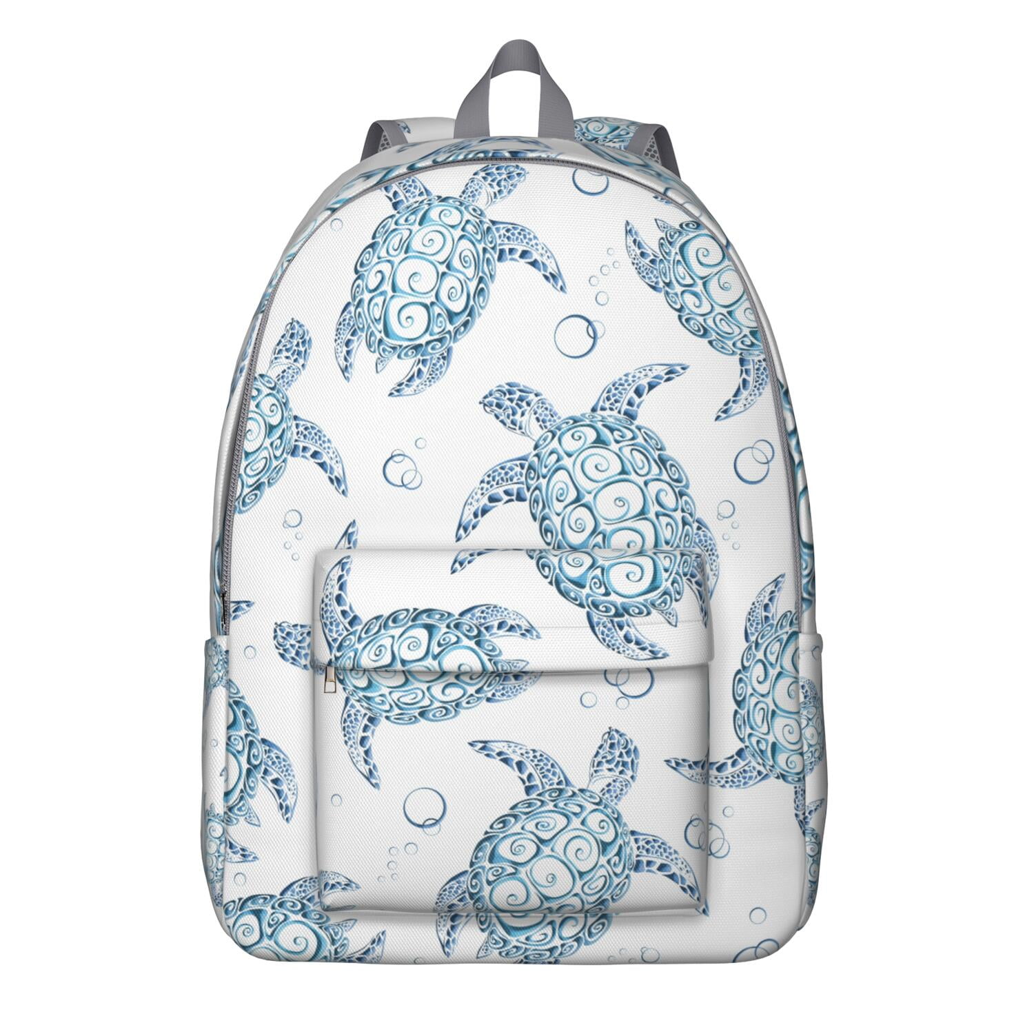Large Capacity Student Backpack Featuring Cute Sea Turtle and Coral ...