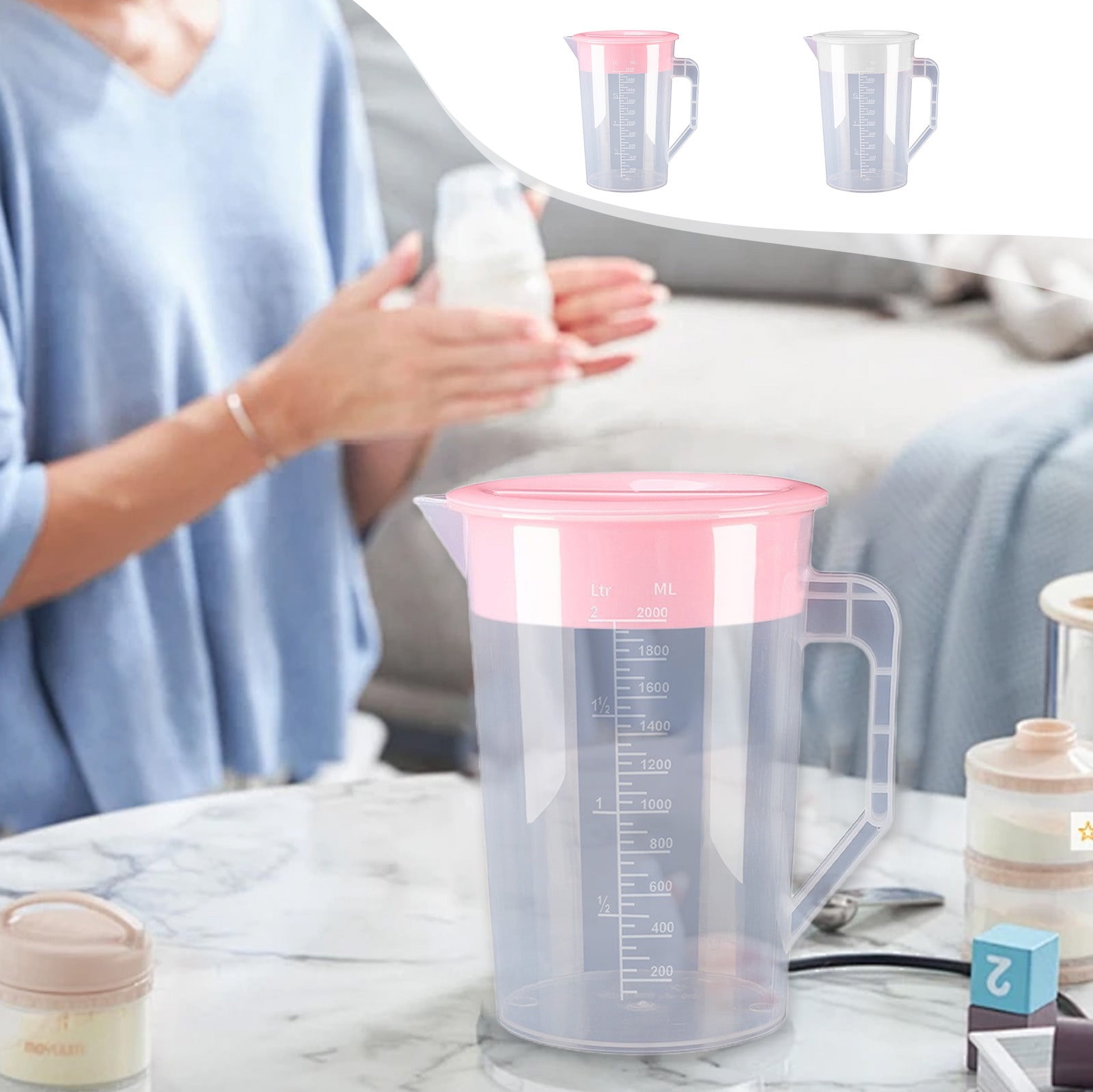 Large Capacity Tea Drop Cooler 2000ml ABS Plastic Pitcher with Clear ...