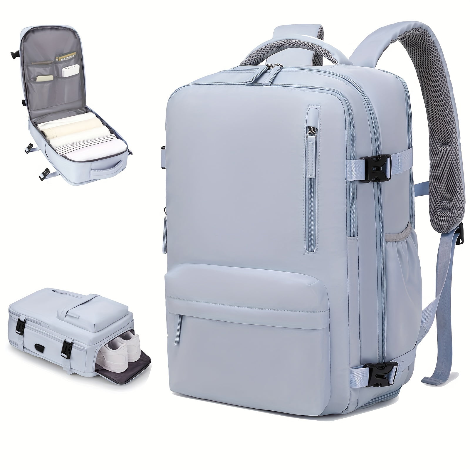 Large Capacity Travel Backpack with Shoe Compartment and Charging Port ...