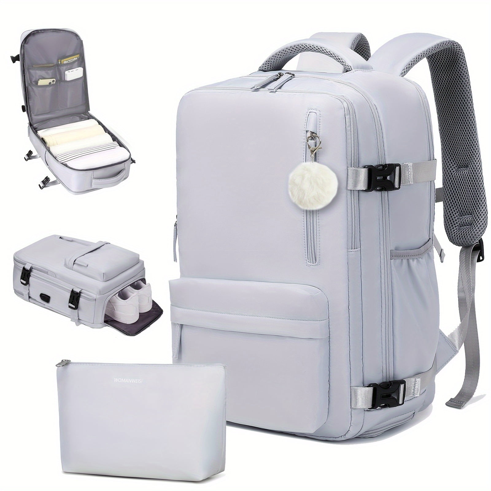 Large Capacity Travel Backpack with Shoe Compartment and Charging Port ...