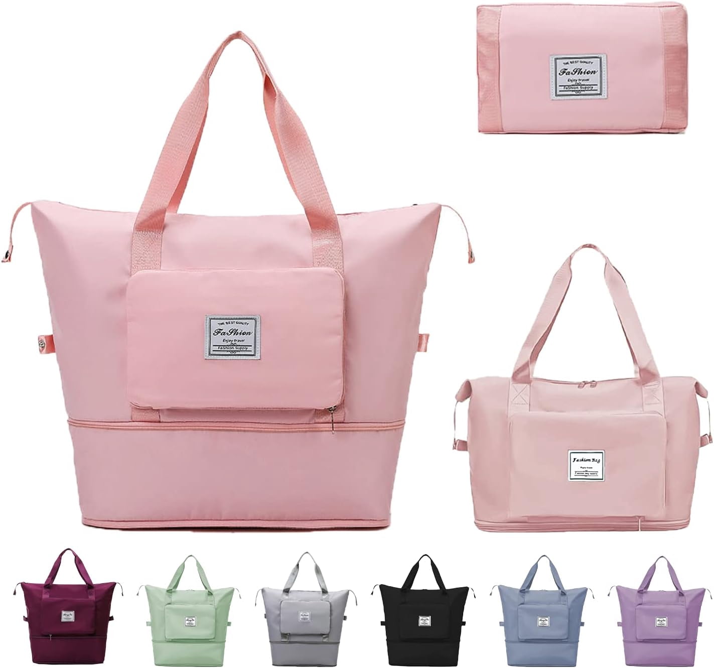 Large Capacity Travel Bag, Expandable Duffel Bag-Water-Resistant ...