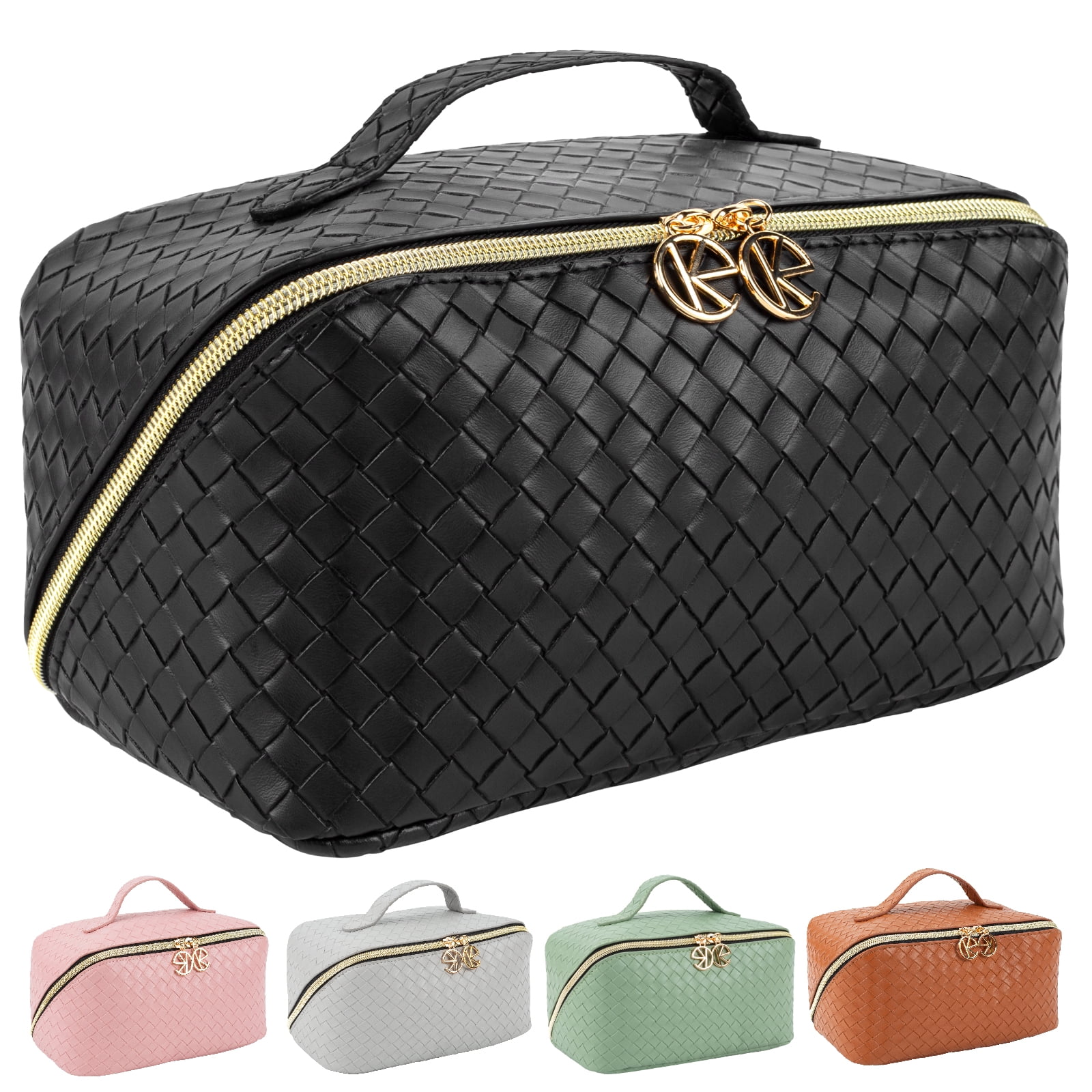 Large Capacity Travel Cosmetic Bag, Portable Leather Waterproof Women ...