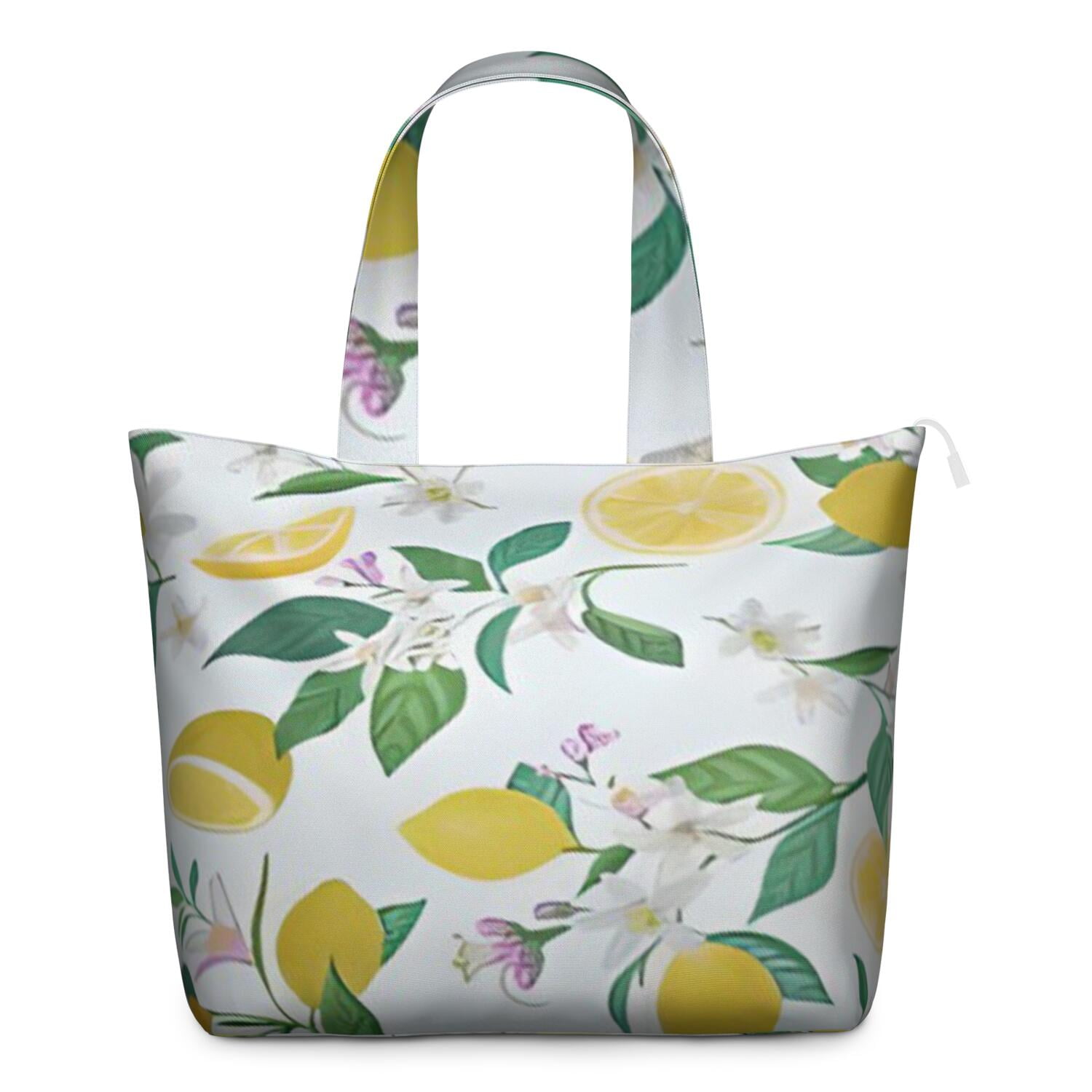 Large Capacity Travel Tote Bag Featuring Lemon Lover Bright Floral ...