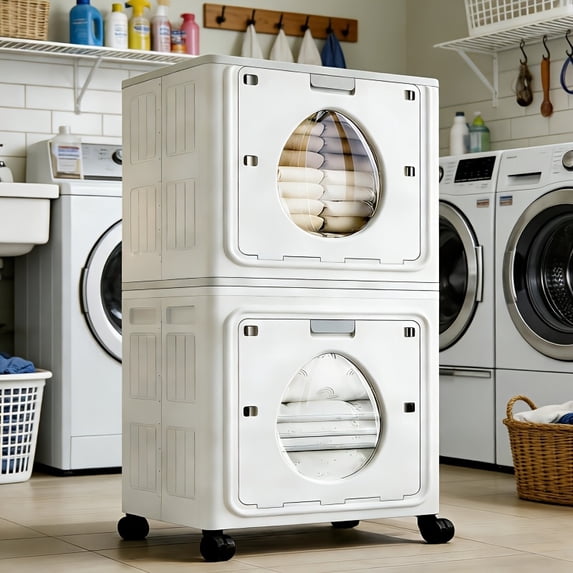 Large Capacity Under-Bed Storage Box with Flip-Top Lid, Wheels, and ...