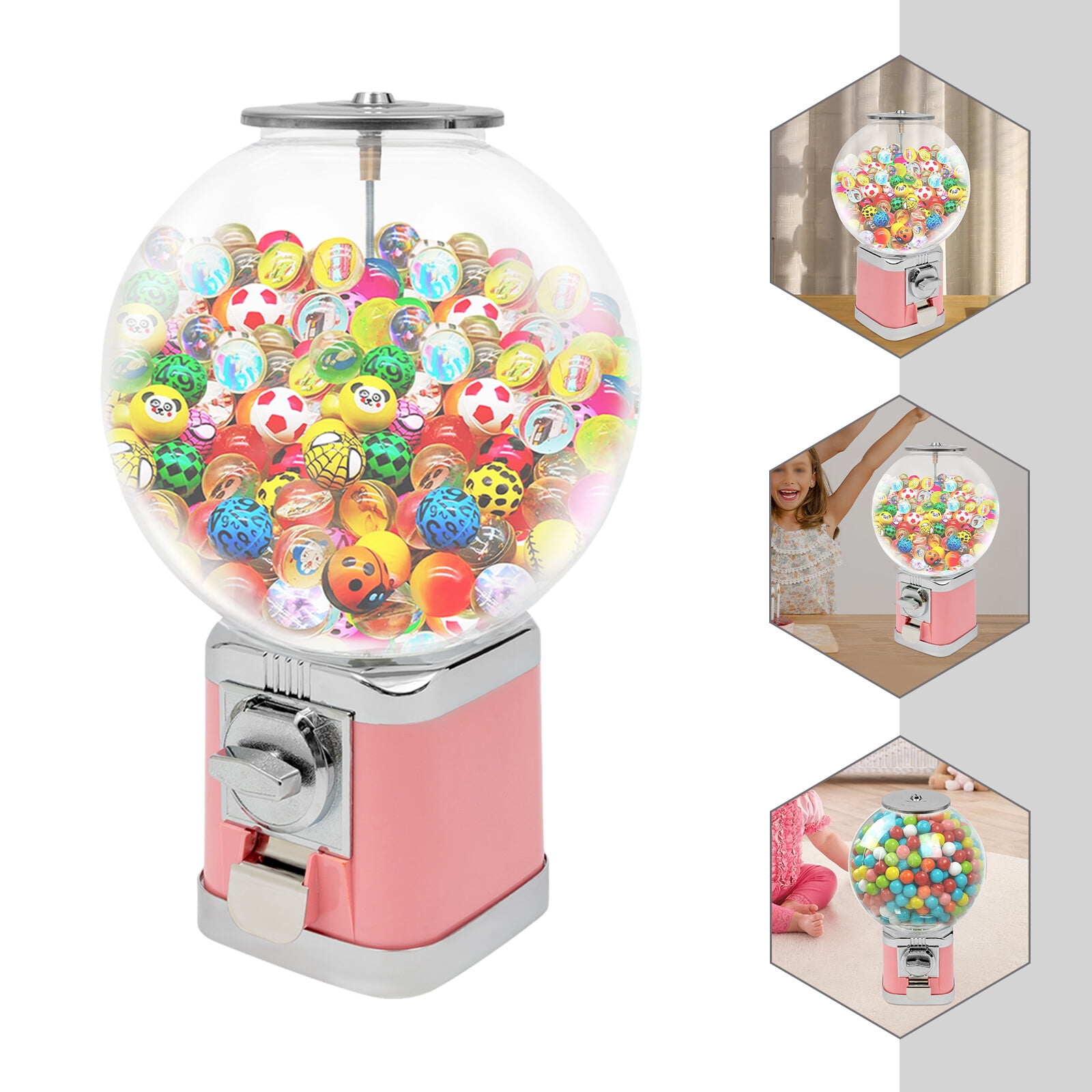 Large Capacity Vending Machine Pink Twister Ball Dispenser Gumball ...