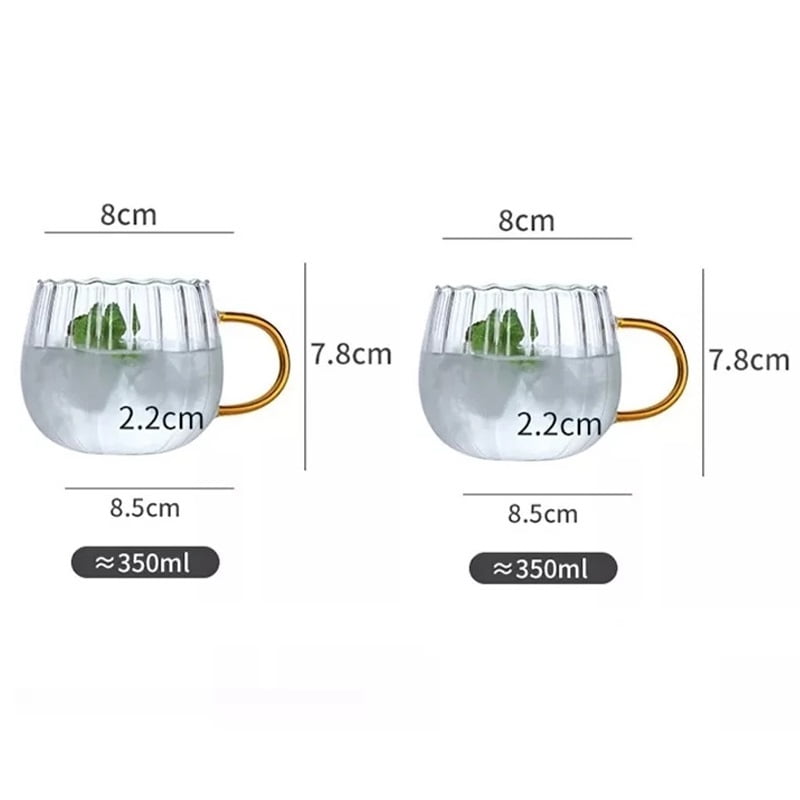 Large Capacity Vertical Stripes Water Bottle High Borosilicate Glass ...