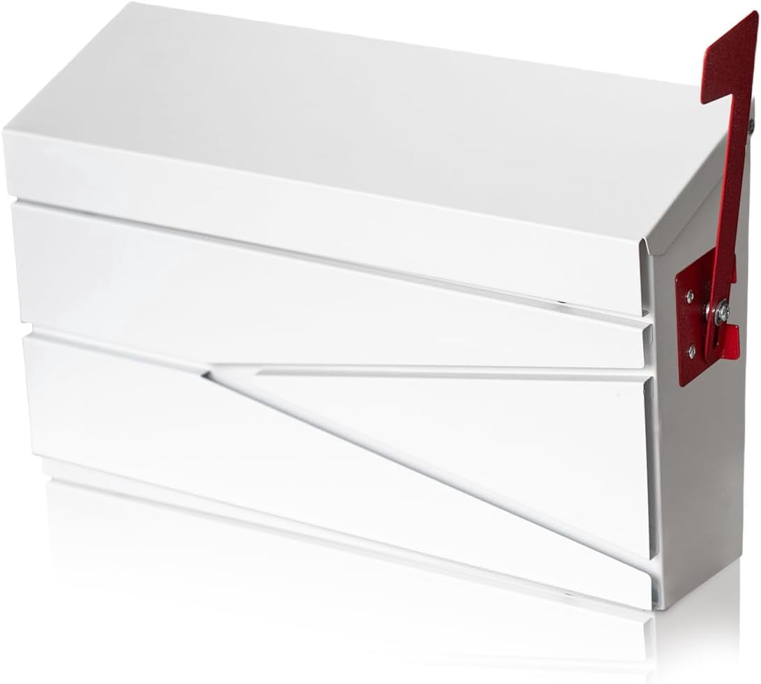 Large Capacity Wall Mount Mailbox for House, with Flag Kit, Galvanized ...