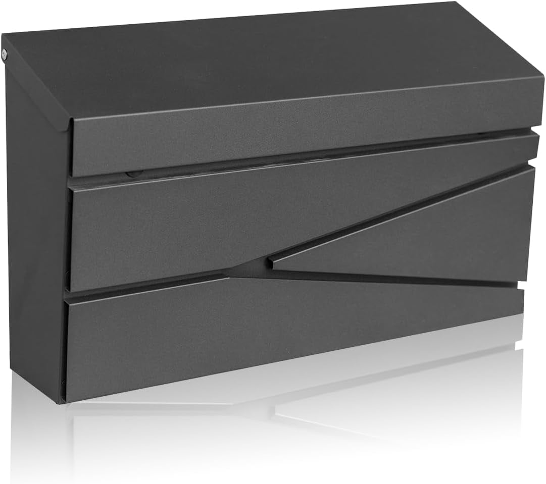 Large Capacity Wall Mount Mailbox for House, Galvanized Steel Rust ...