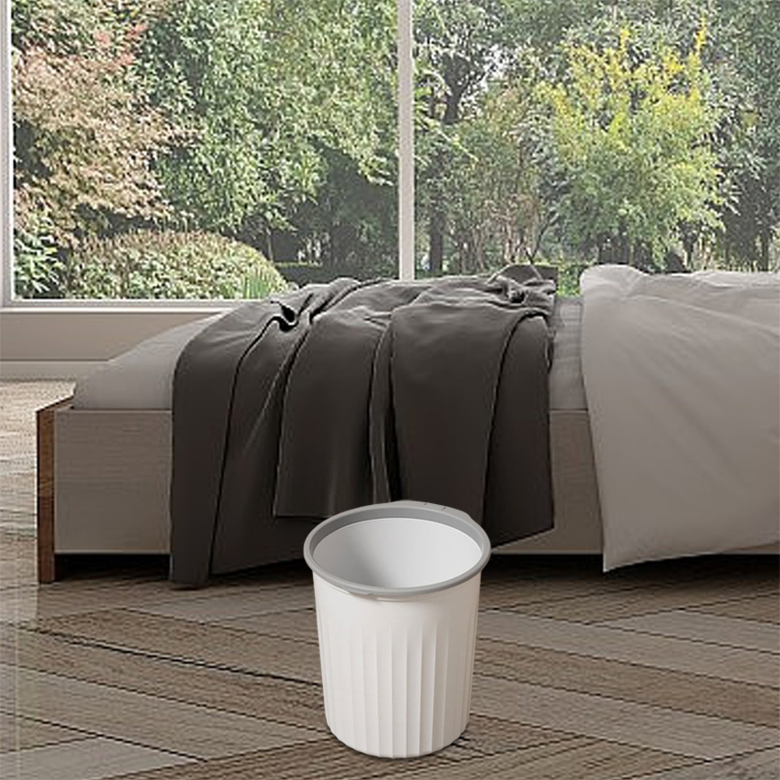 Large Capacity Wastebasket,Modern Living Room Bin,Sturdy Metal ...