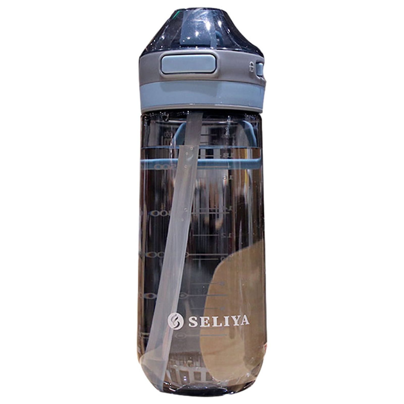 Large Capacity Water Bottle with Straw&Graduated Flat Spout, Leak-Proof ...