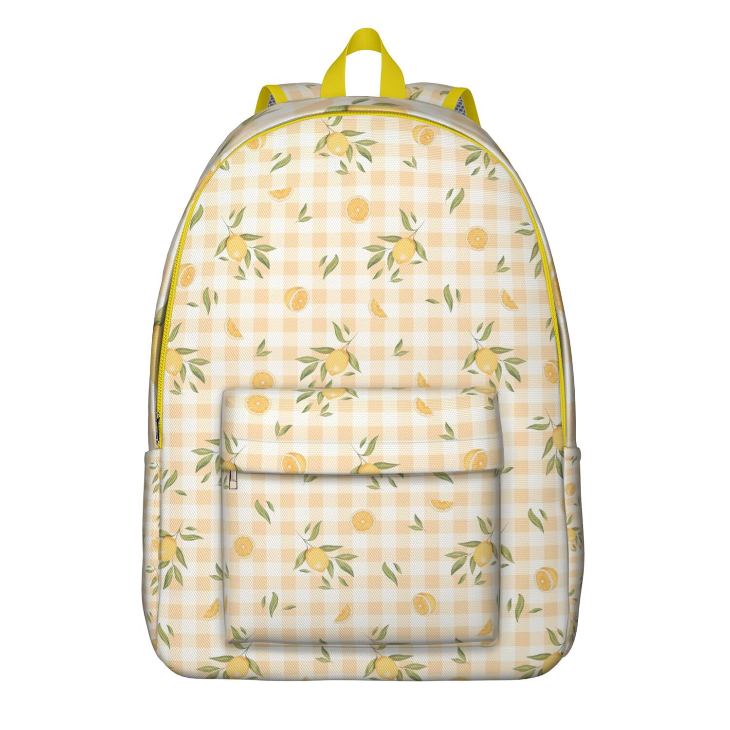 Large Capacity Waterproof Oxford Backpack with Vintage Lemon Pattern ...