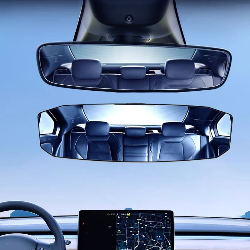 Large Car Rearview Mirror Wide Angle Vision Snap On Rear View Mirror ...