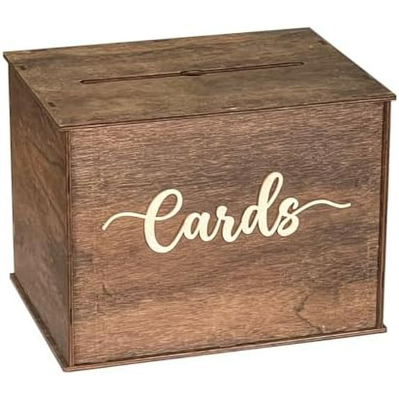 Large Card Box 12"x 9"x 9" Rustic Wooden Card box Gifts Card Box for ...
