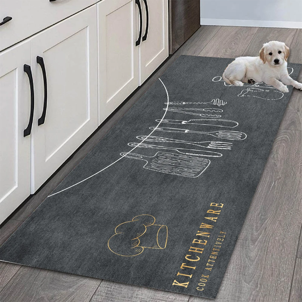 Large Carpet 1PC Cutlery Fork Knife Spoon Carpet Kitchen Floor Mats ...