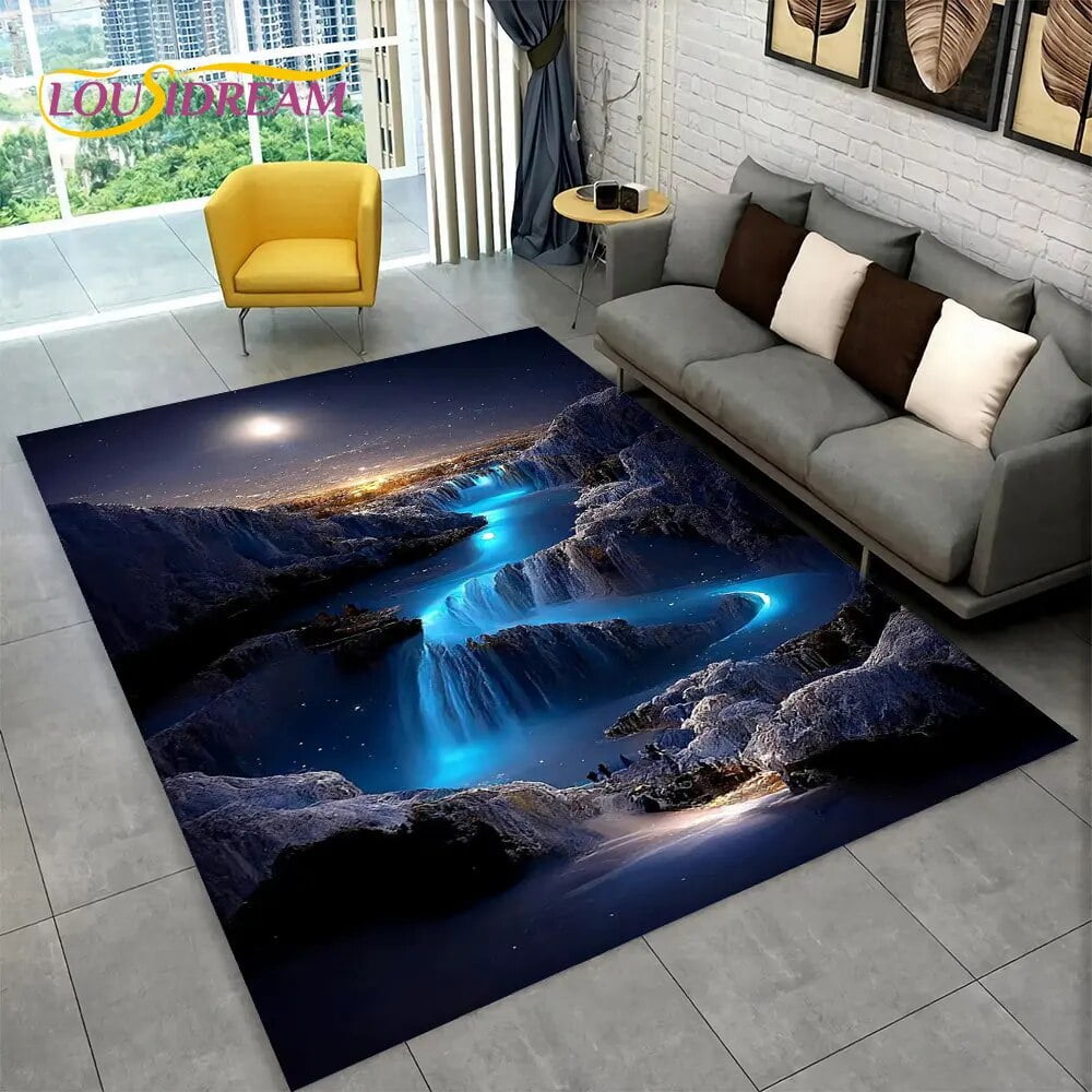Large Carpet 3D Beautiful Dream Magic Castle Scenic Area Rug Carpet Rug ...