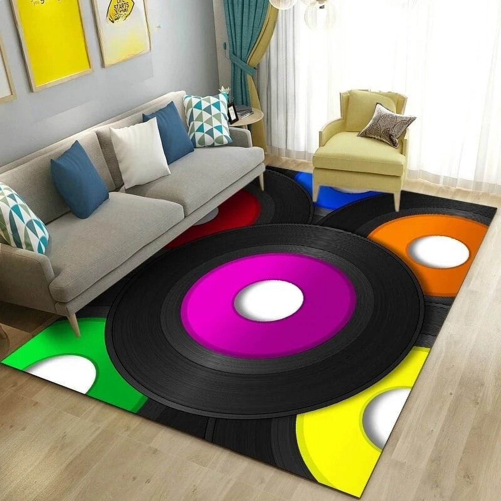 Large Carpet 3D Classical Music Vintage Vinyl Record Square Carpet for ...