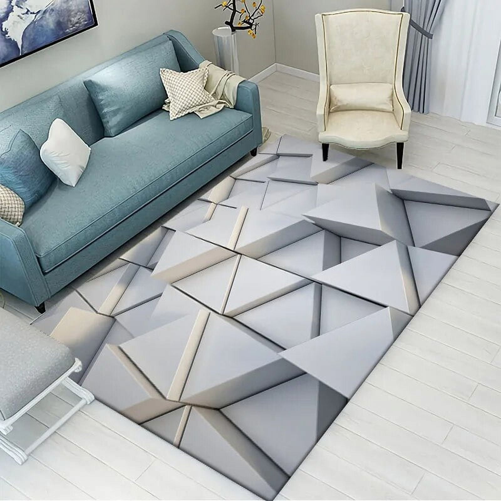 Large Carpet 3D Colorful Geometry Block Carpets Large Area Rug for ...