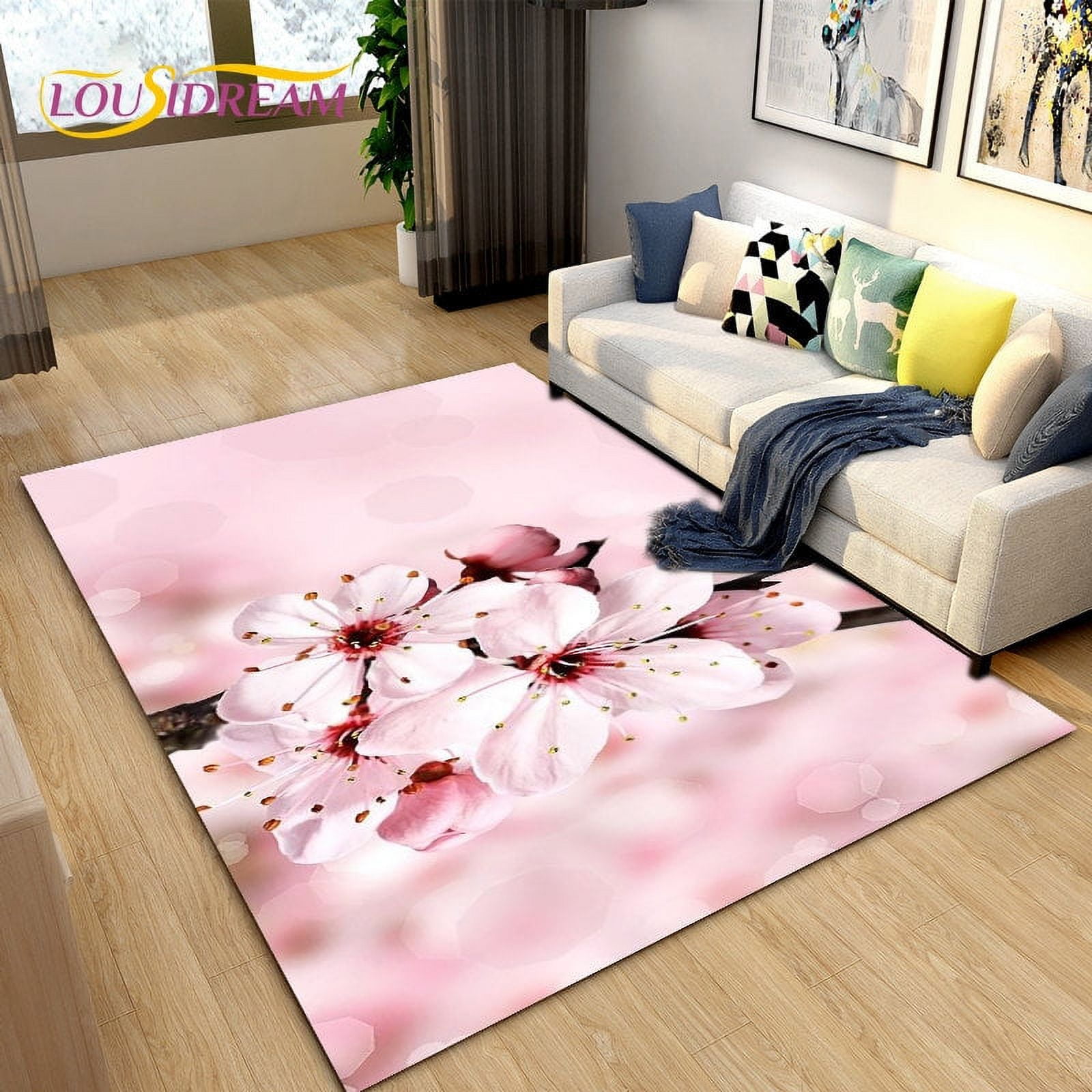 Large Carpet 3D Daisy Flower Pattern Area Rug Carpet Rug for Living ...