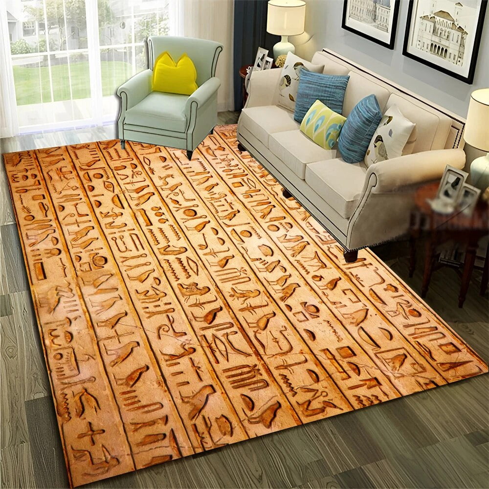 Large Carpet 3D Egyptian Pharaoh Hieroglyphics Carpet Rug for Home ...