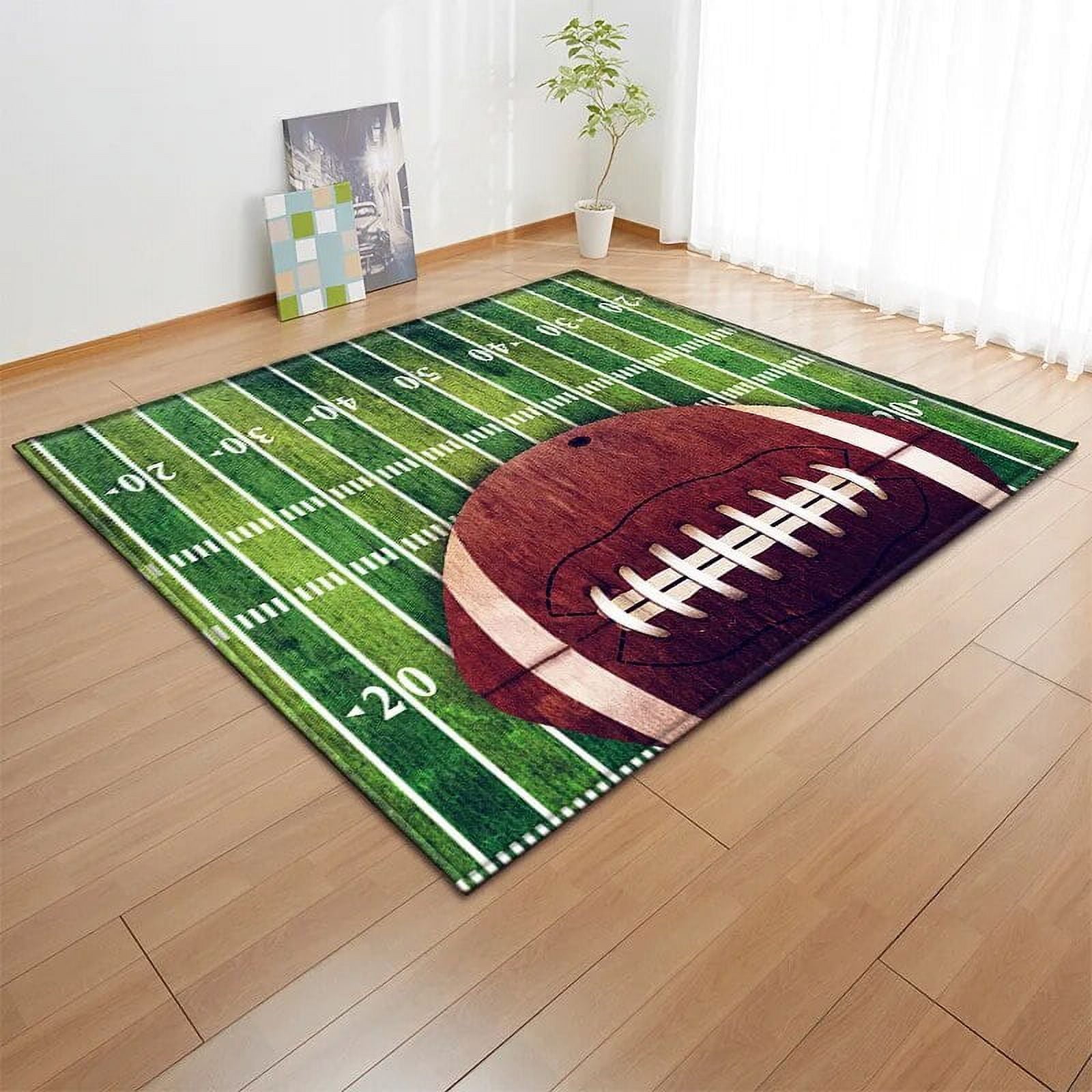 Large Carpet 3D Green Football Carpet Room Baseball Rug Field Parlor ...