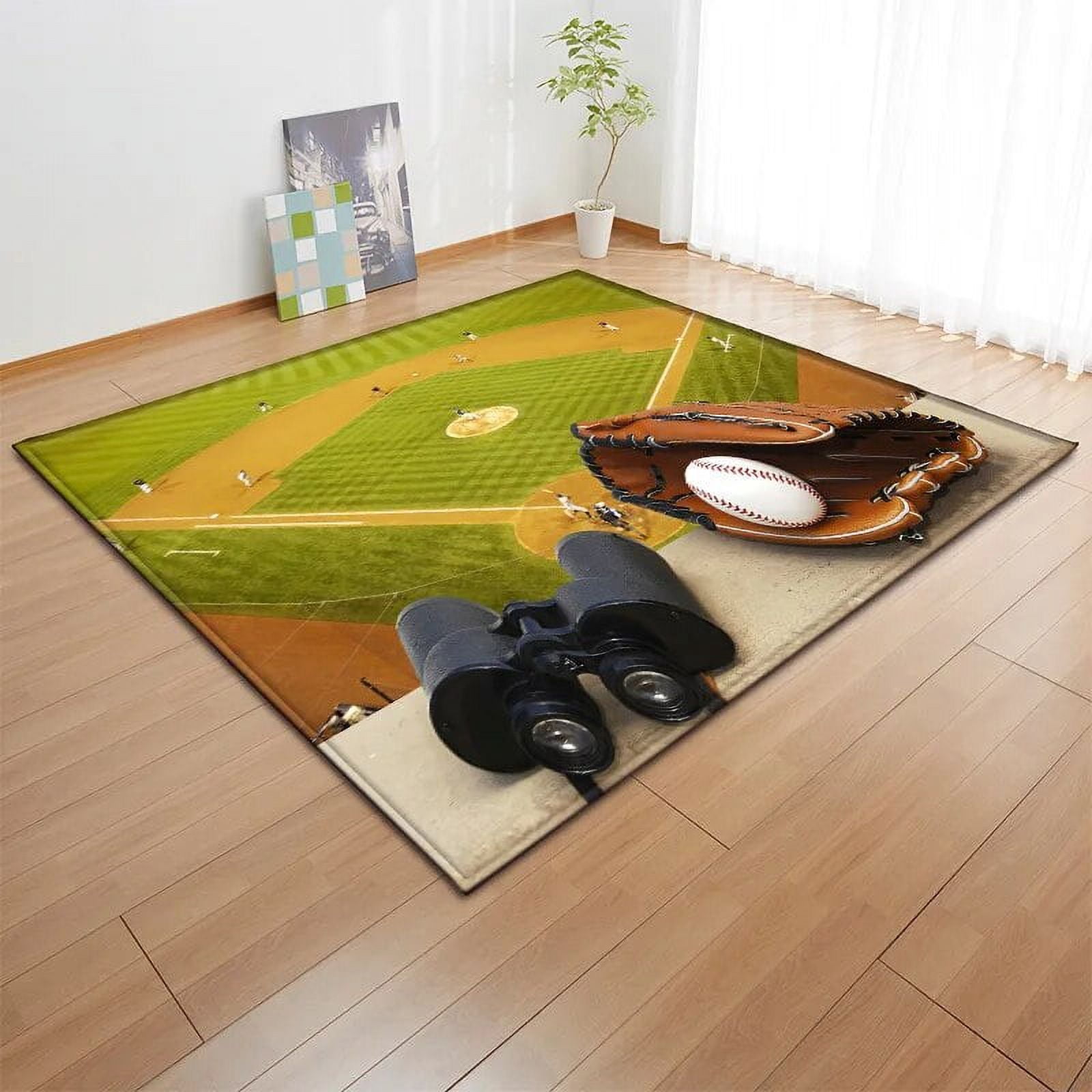 Large Carpet 3D Green Football Carpet Room Baseball Rug Field Parlor ...